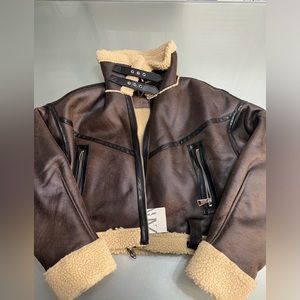 Zara | Jackets & Coats | Zara Thick Warm Faux Shearling Jacket Vintage ...